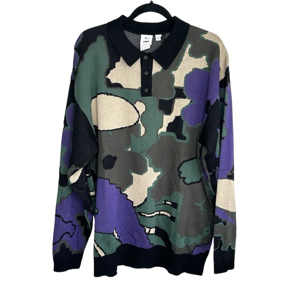 Puma | Sweaters | Puma X Perks And Mini Pam Knit Polo Sweater Men Large ...